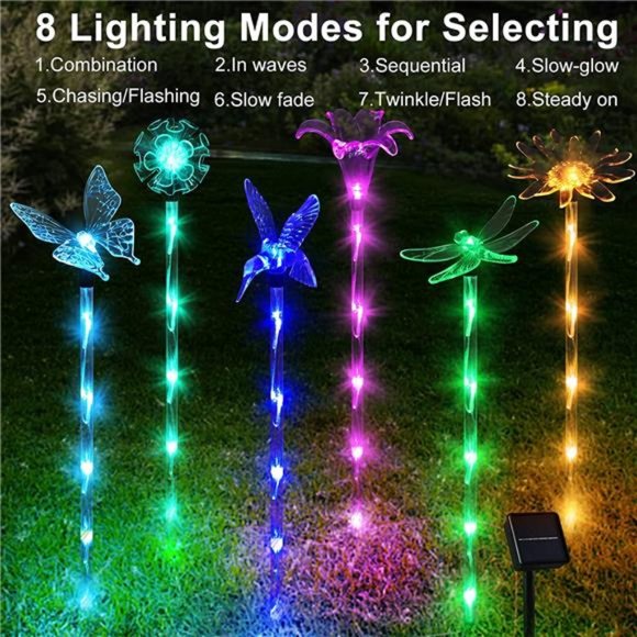Accents | Set Of 6 Arcylic Solar Outdoor Lights Garden Decorations ...